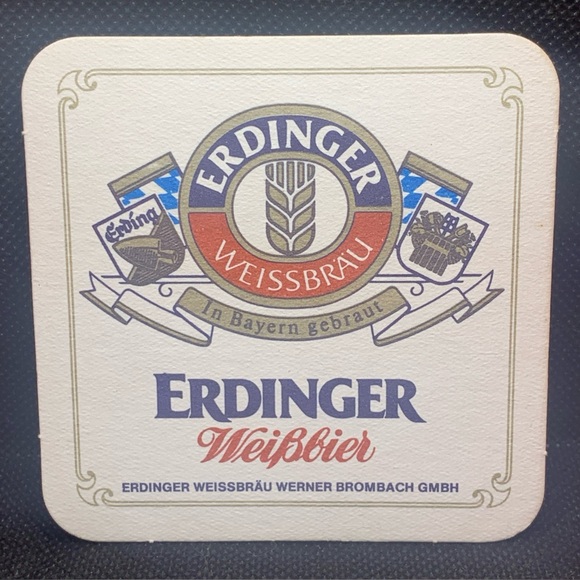 Dining | Vintage German Beer Mat Coaster Cardboard Erdinger Weissbrau ...
